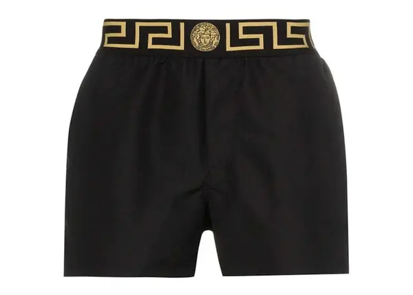 Versace Printed Swim Shorts - Black