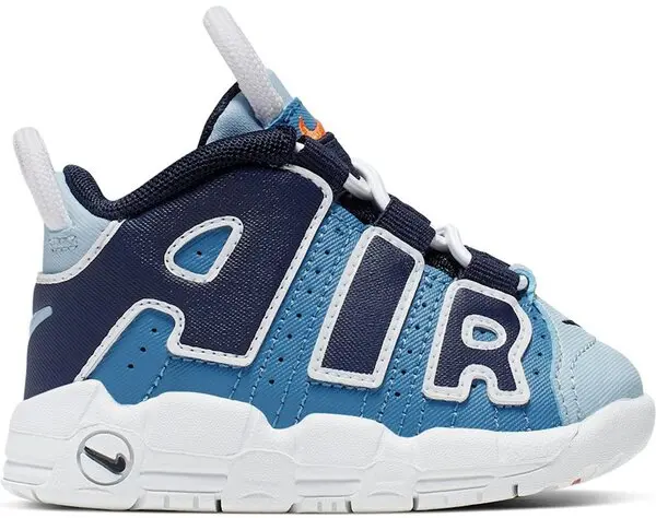 Nike Air More Uptempo Denim Sneakers - Ocean Fog/total Orange/half Blue