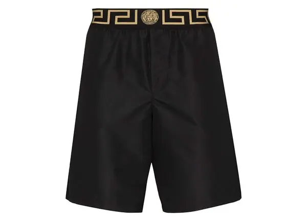 Versace Greca Border Swim Shorts - Black