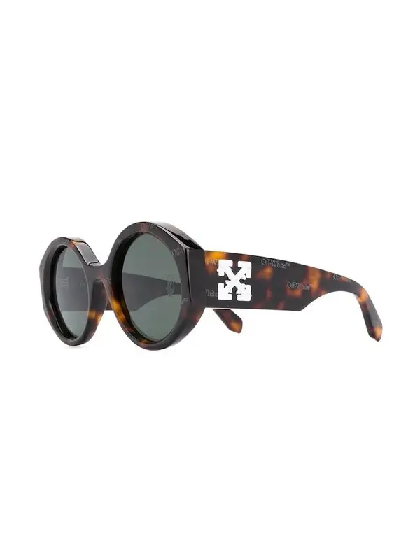 Off-White Sara Round Frame Sunglasses - Havana Brown/white (owri022f20pla0016003)