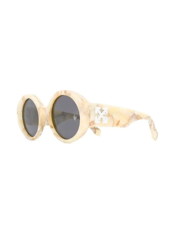 Off-White Sara Round Frame Sunglasses - Yellow Marble/white (owri022f20pla0011800)
