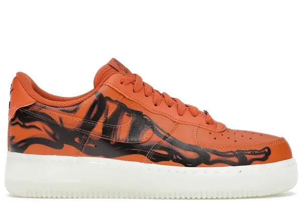 Nike Air Force 1 Low Orange Skeleton Halloween