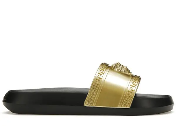 Versace Palazzo Medusa Pool Slides - Black/gold