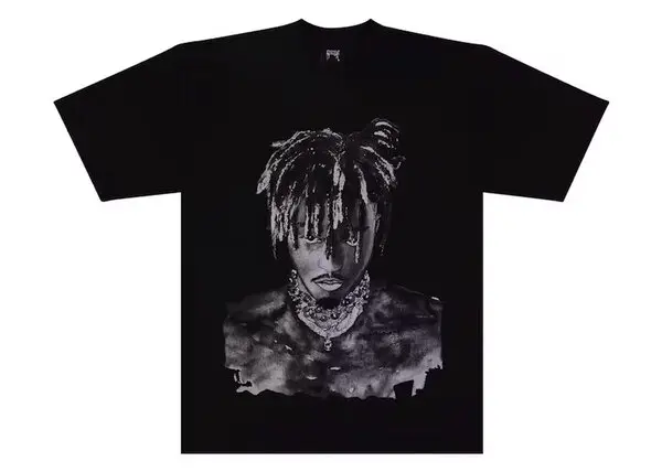REVENGE Juice Wrld 999 Graphite Portrait Tee Shirt - Black