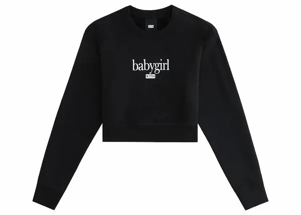 Kith Aaliyah Babygirl Lynn Cropped Crew - Black