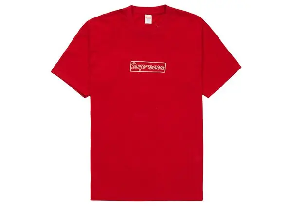 Supreme Kaws Chalk Logo Tee Shirt - Red