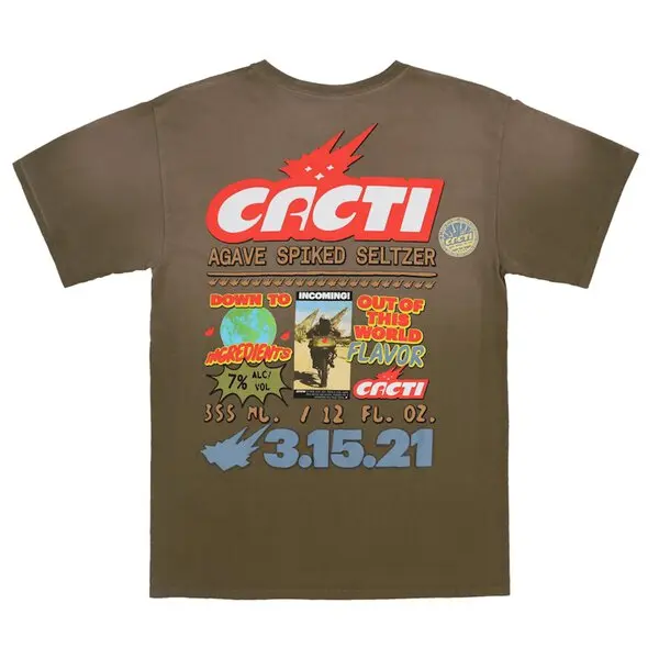 TRAVIS SCOTT Cacti Down To Earth Tee Shirt 2 - Brown