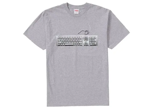 Supreme Keyboard Tee Shirt - Heather Grey