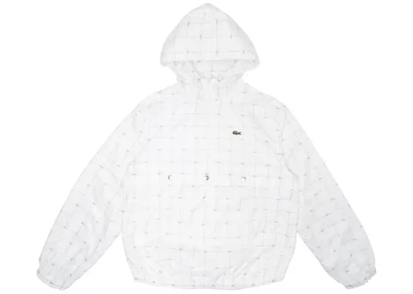 Supreme Lacoste Reflective Grid Nylon Anorak - White