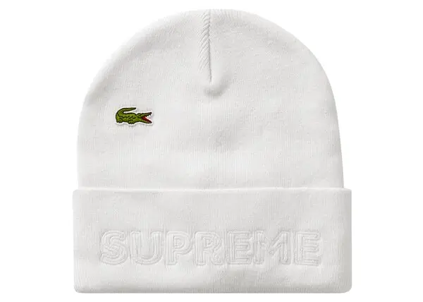 Supreme Lacoste Beanie - White
