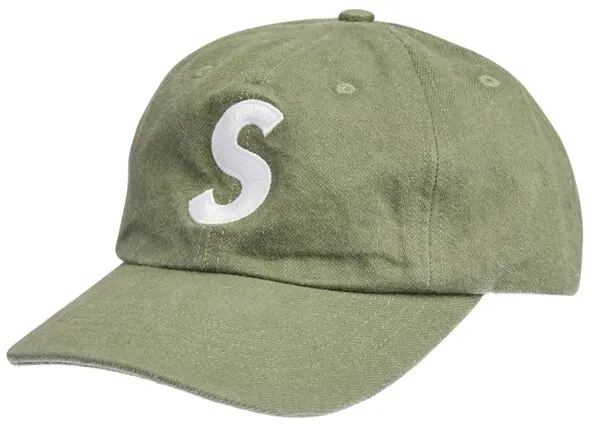 Supreme Kevlar Denim S Logo 6-panel Cap - Olive