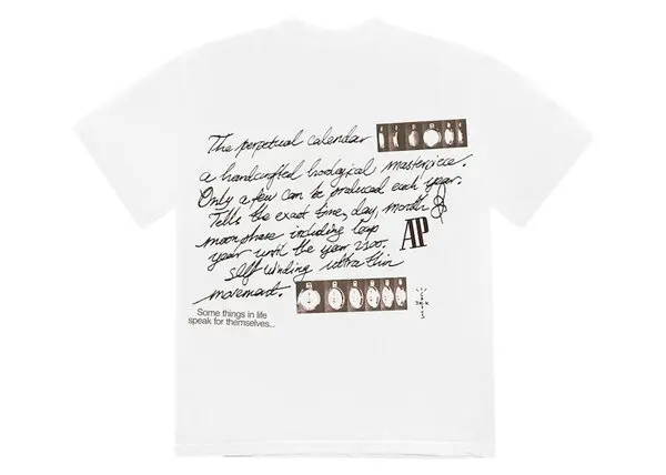 TRAVIS SCOTT Cj X Audemars Piguet Perpetual Calendar Tee Shirt - White