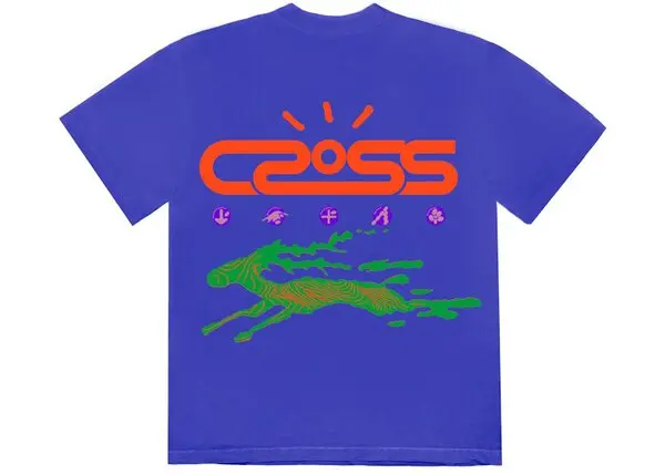 TRAVIS SCOTT Cactus Jack Cross Tech Tee Shirt I - Royal