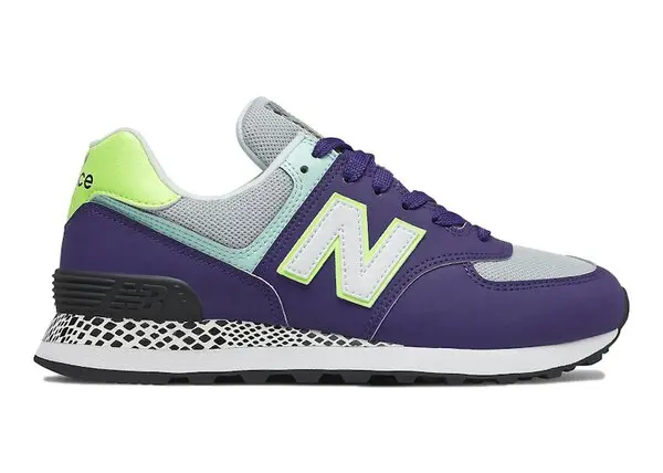 NEW BALANCE 574 Sneakers - Virtual Violet/bleached Lime Glow