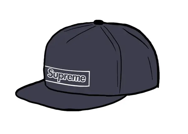 Supreme Kaws Chalk Logo 5-panel Cap - Navy Blue