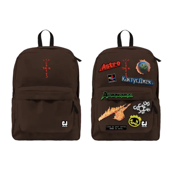TRAVIS SCOTT Cactus Jack Backpack With Patch Set