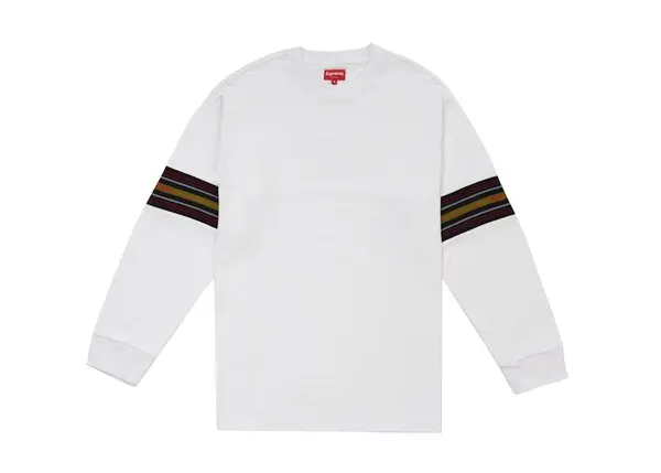 Supreme Knit Panel Stripe Long Sleeve Top - White