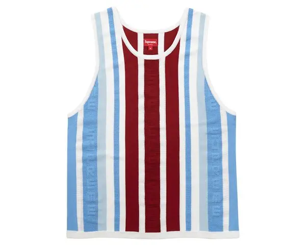 Supreme Knit Stripe Tank Top - White