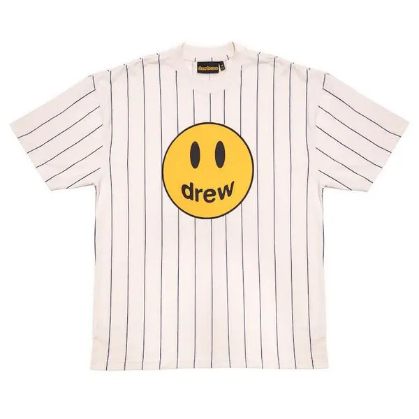 Drew House Mascot Short Sleeve Tee Shirt - Navy Blue Pinstripe