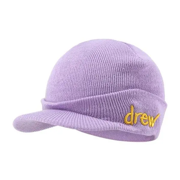 Drew House Scribble Billed Waffle Beanie - Lavender