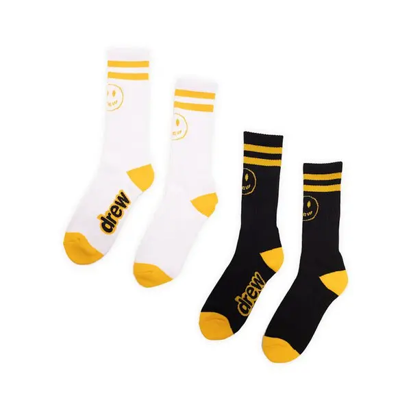 Drew House Mascot Stripe Socks Pack - Black/white