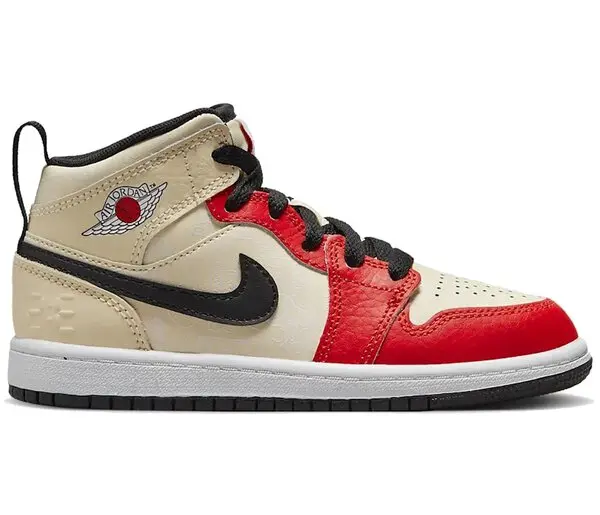 JORDAN 1 Mid Short Sleeve '88 Dunk Contest Sneakers - Muslin/black/white