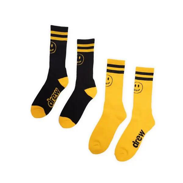 Drew House Mascot Stripe Socks - Black/golden Yellow