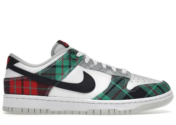 Nike Dunk Low Tartan Plaid Sneakers - White/black