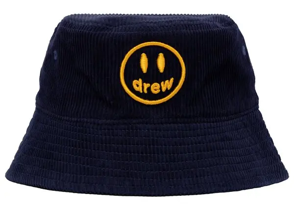 Drew House Mascot Corduroy Bucket Hat - Dark Navy Blue