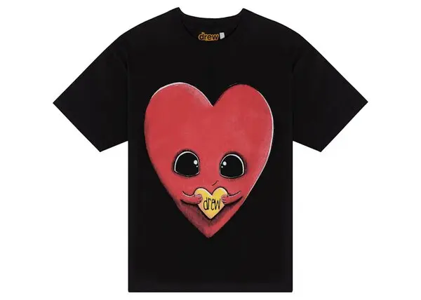 Drew House Drew Heart Short Sleeve Tee Shirt - Black