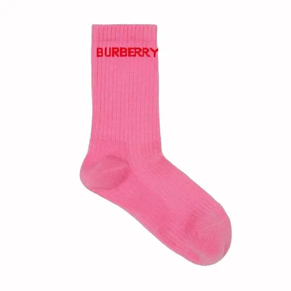 Burberry Logo Ribbed Socks - Bubblegum Pink