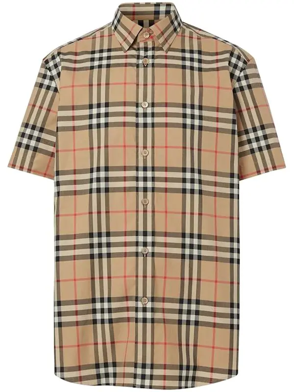 Burberry Short Sleeve Check Cotton Shirt
