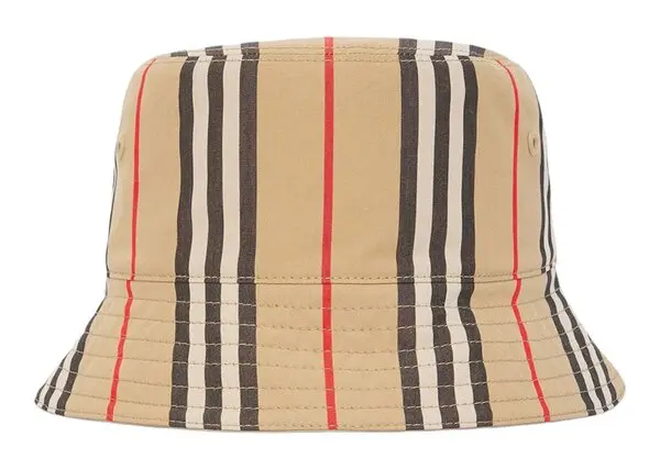 Burberry Icon Striped Bucket Hat - Beige