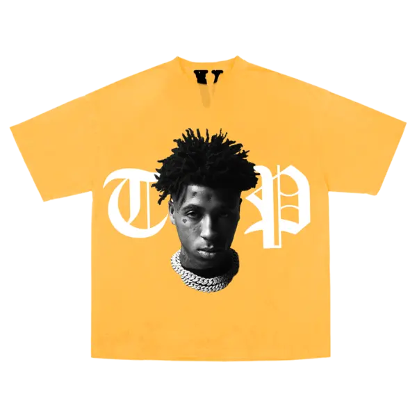 YOUNGBOY NBA X Vlone Peace Hardly Tee Shirt - Yellow