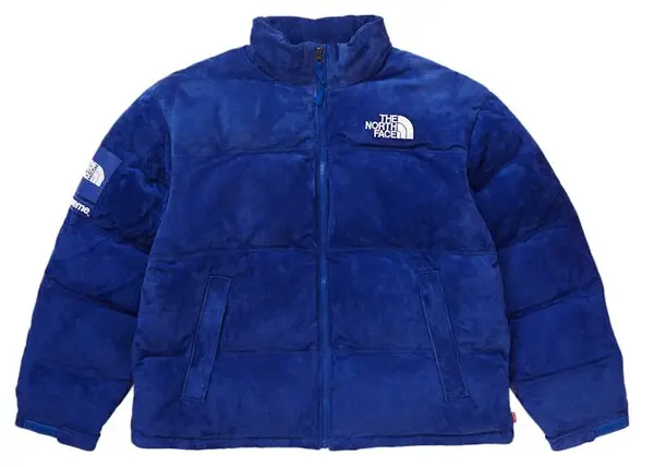 Supreme The North Face Suede Nuptse Jacket - Blue
