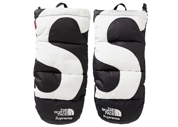 Supreme The North Face Logo Nuptse Mittens - Black