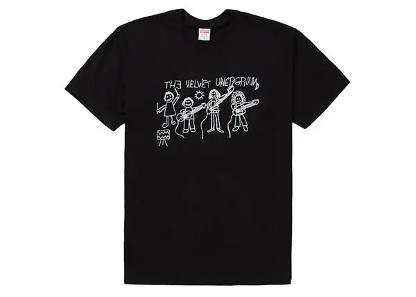 Supreme The Velvet Underground Drawing Tee Shirt - Black