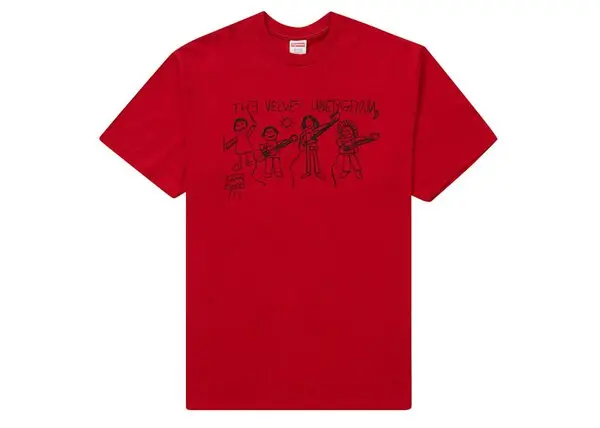 Supreme The Velvet Underground Drawing Tee Shirt - Red