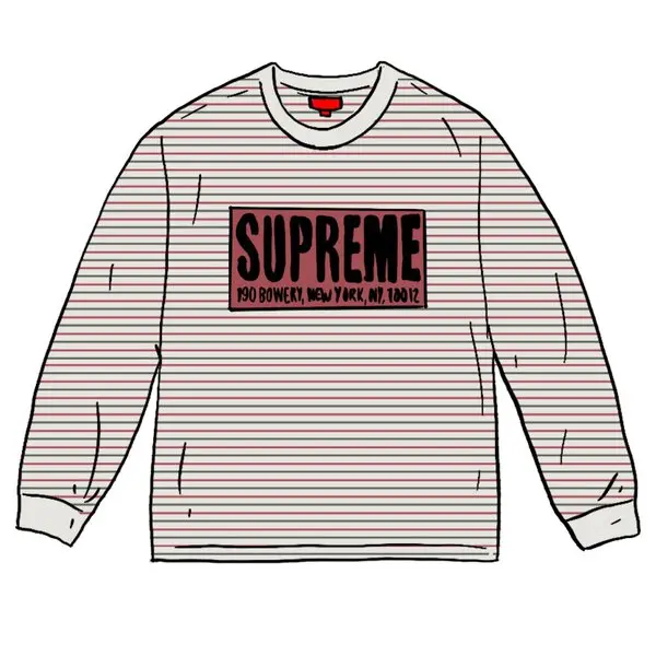 Supreme Thin Stripe Long Sleeve Top - White