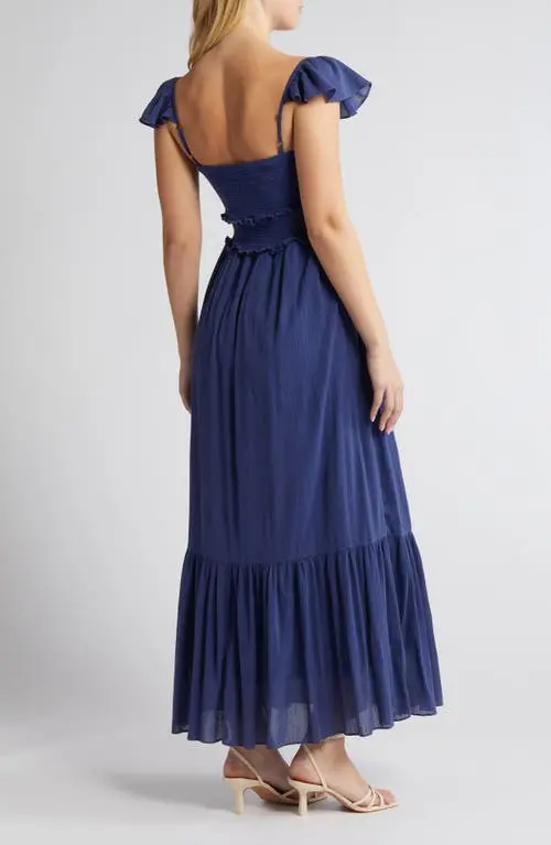 LoveShackFancy Katina Smocked Ruffle Maxi Dress