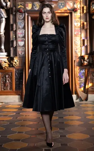 a line dress xl Plus Size SOLID WAIST KNOTTED A-LINE DRESS main image 0