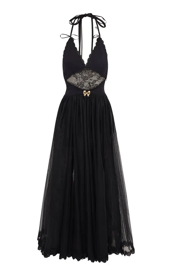 Loveshackfancy Serendipity Lace-Detailed Maxi Dress Only - Black |  Editorialist