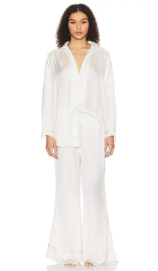 Free People X Intimately Fp Dreamy Days Solid Pj In In White - Ivory