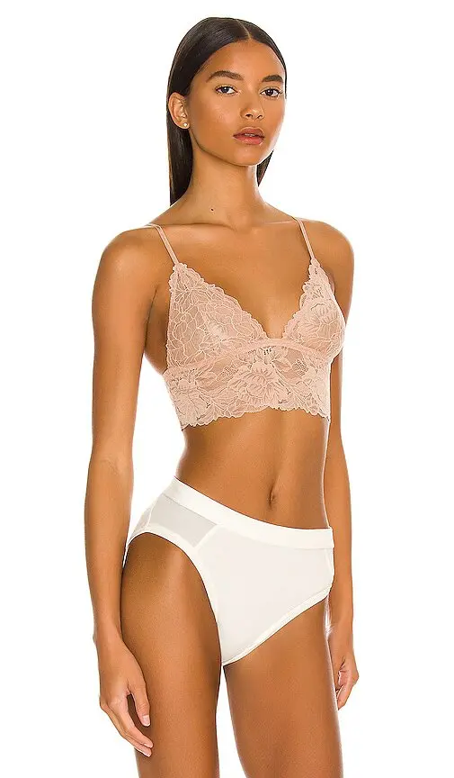 Free People Everyday Lace Longline Bra In Nude
