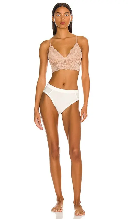 Free People Everyday Lace Longline Bra In Nude