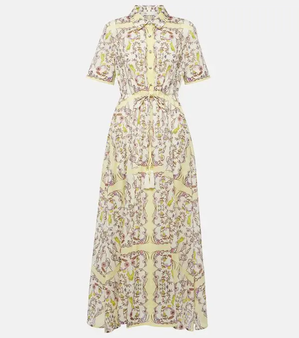 Tory Burch Printed Cotton Voile Midi Dress