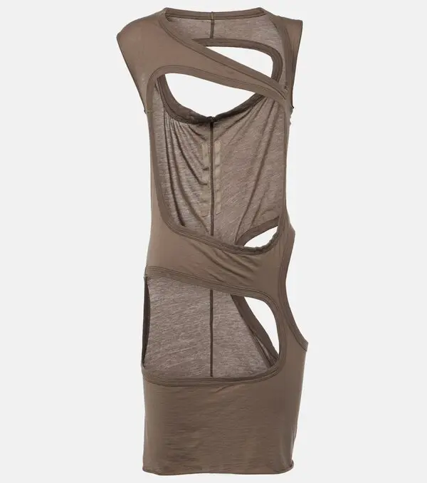 Rick Owens Cutout Cotton Jersey Top - White