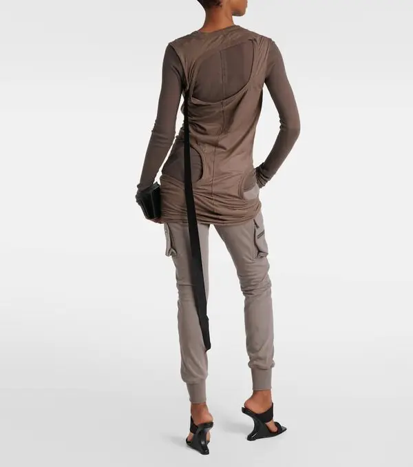 Rick Owens Cutout Cotton Jersey Top