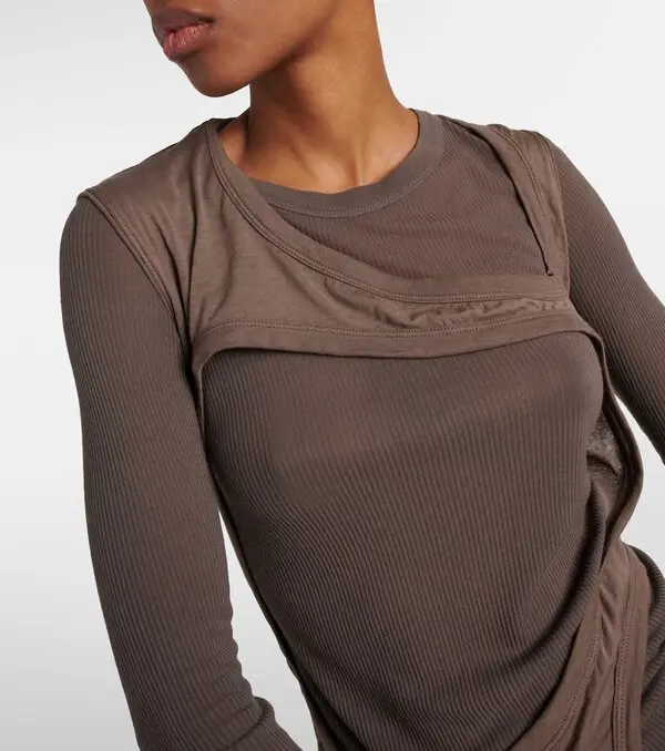 Rick Owens Cutout Cotton Jersey Top