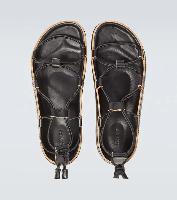 Lemaire Leather Gladiator Sandals In Black - 50% Off | Editorialist